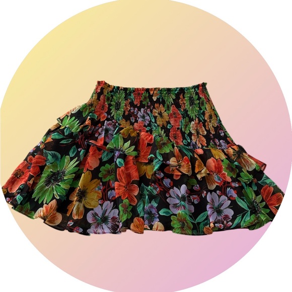 Milly | Skirts | Milly Multicolor Floral Mini Skirt | Poshmark